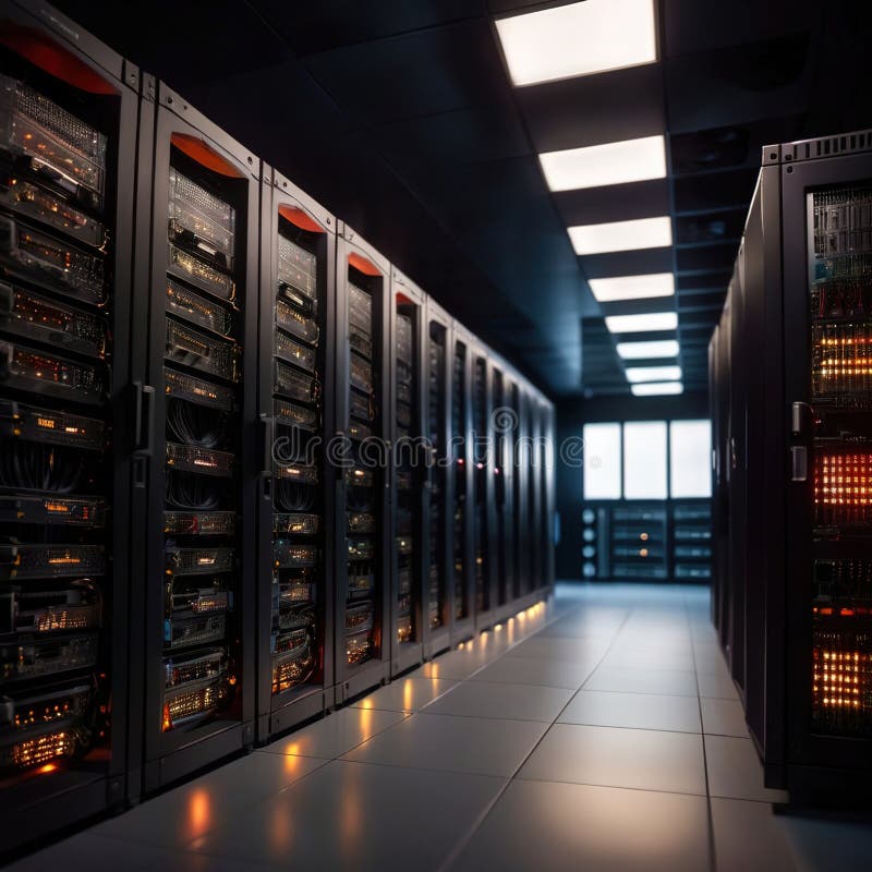 High Tech Computer Server Room Housing Centralized Information ...