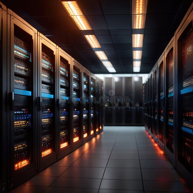 High Tech Computer Server Room Housing Centralized Information ...