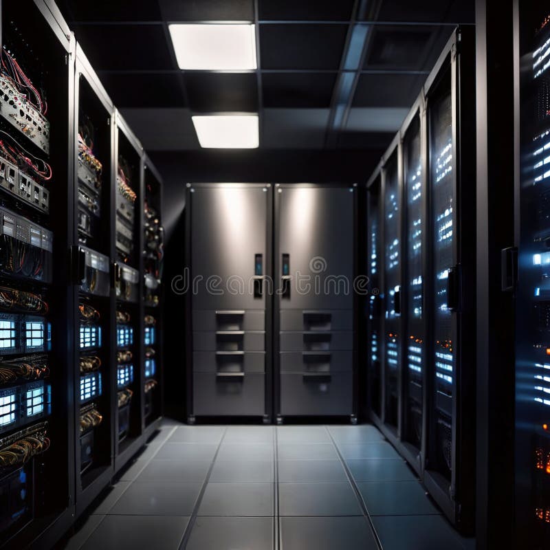 High Tech Computer Server Room Housing Centralized Information ...
