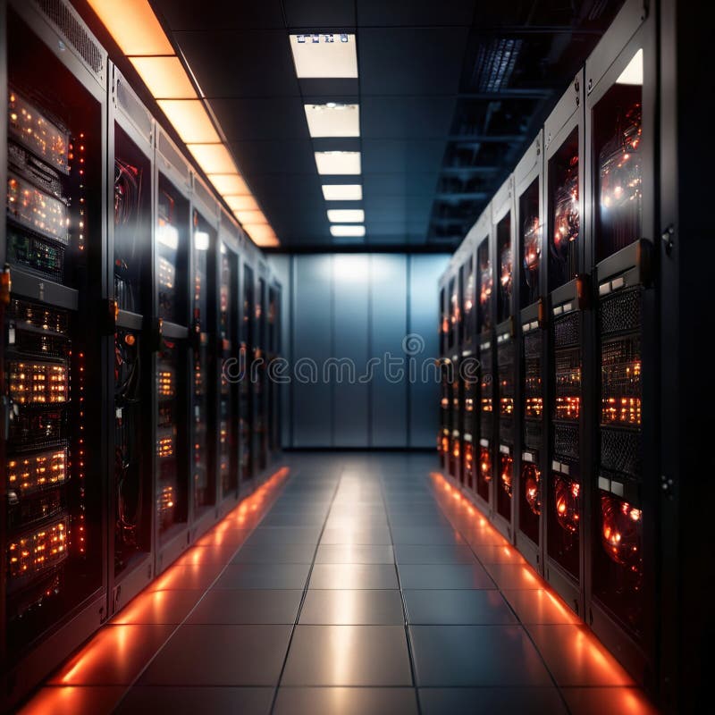 High Tech Computer Server Room Housing Centralized Information ...