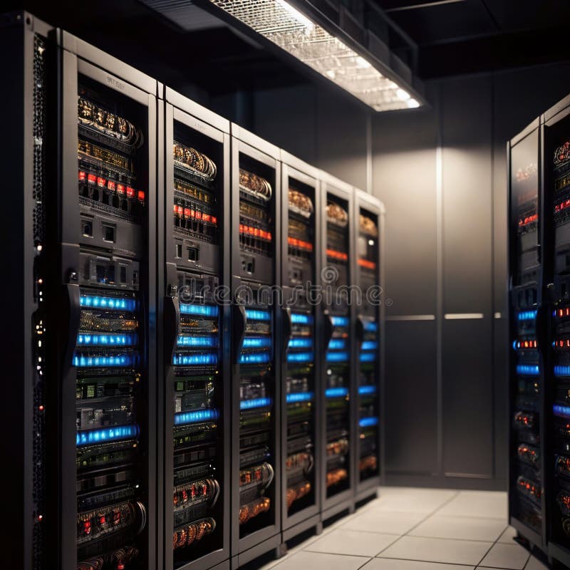 High Tech Computer Server Room Housing Centralized Information ...