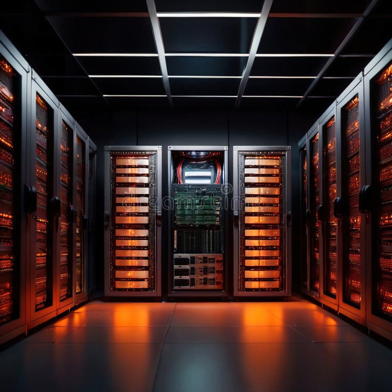 High Tech Computer Server Room Housing Centralized Information ...