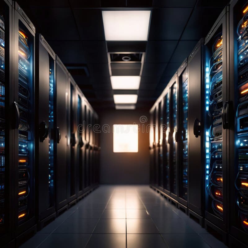 High Tech Computer Server Room Housing Centralized Information ...