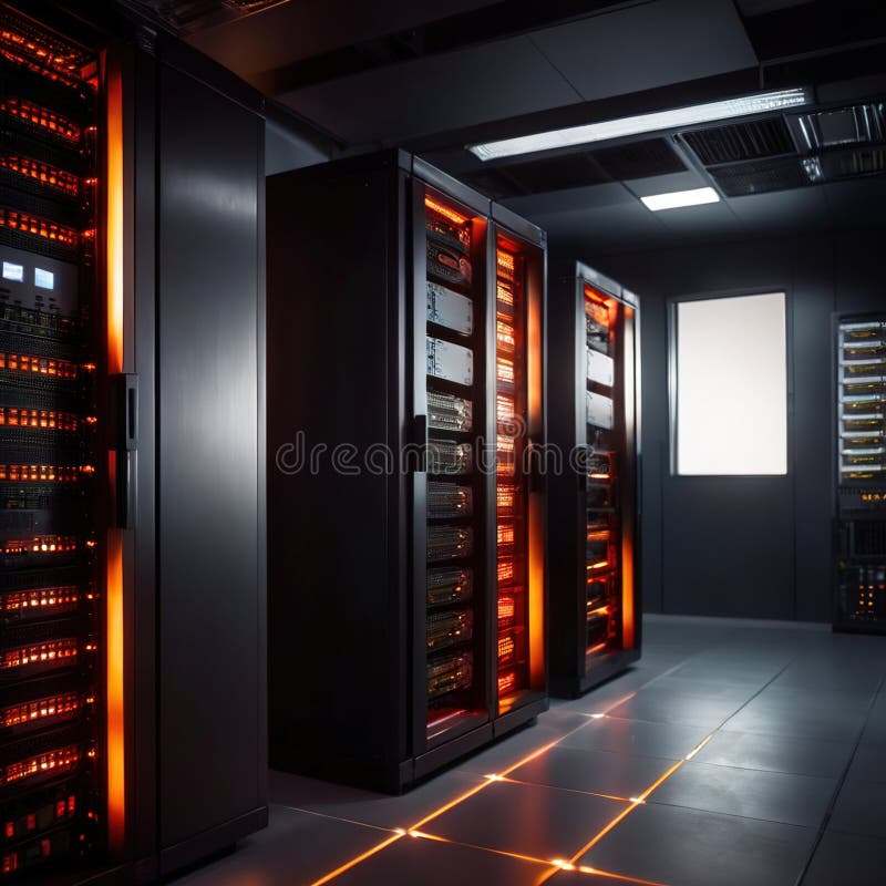 High Tech Computer Server Room Housing Centralized Information ...