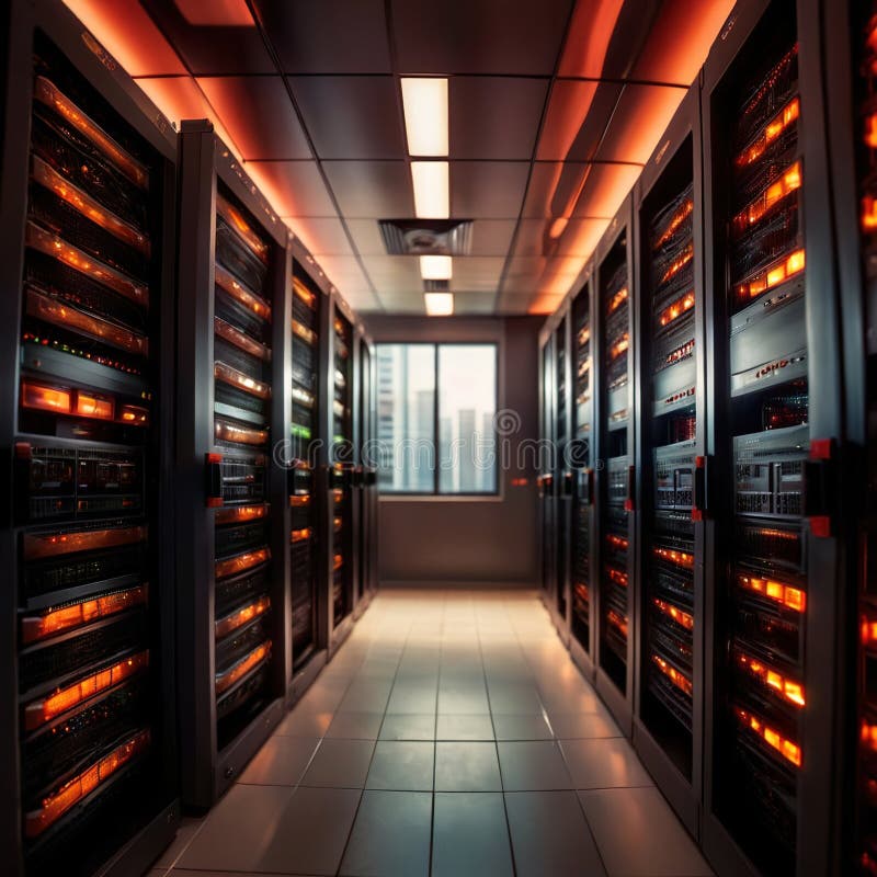 High Tech Computer Server Room Housing Centralized Information ...