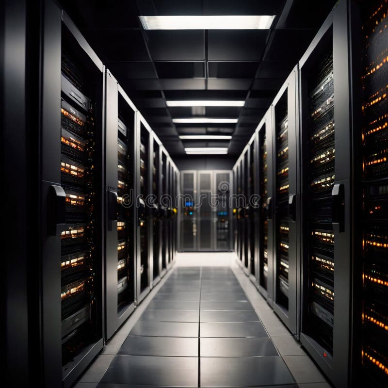 High Tech Computer Server Room Housing Centralized Information ...