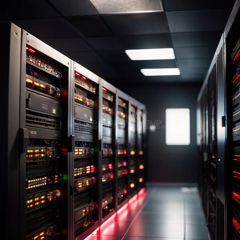High Tech Computer Server Room Housing Centralized Information ...