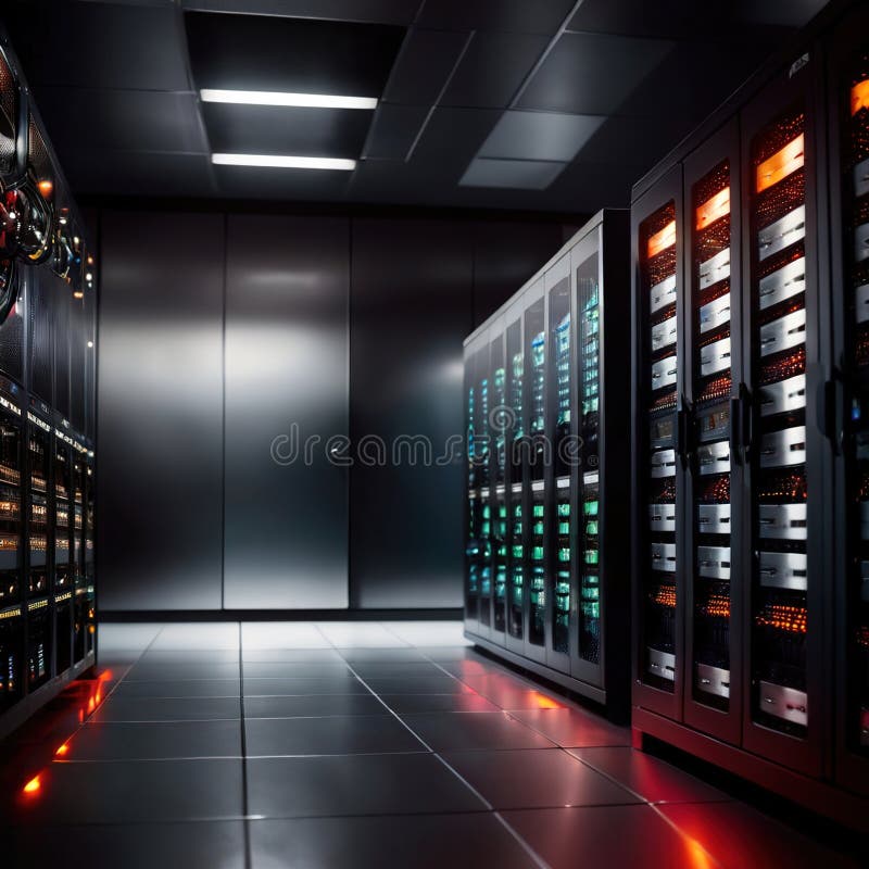 High Tech Computer Server Room Housing Centralized Information ...