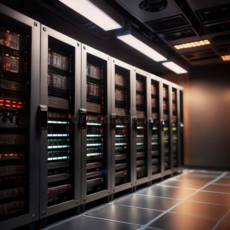 High Tech Computer Server Room Housing Centralized Information ...