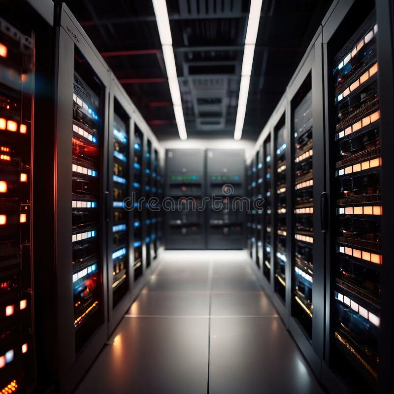 High Tech Computer Server Room Housing Centralized Information ...