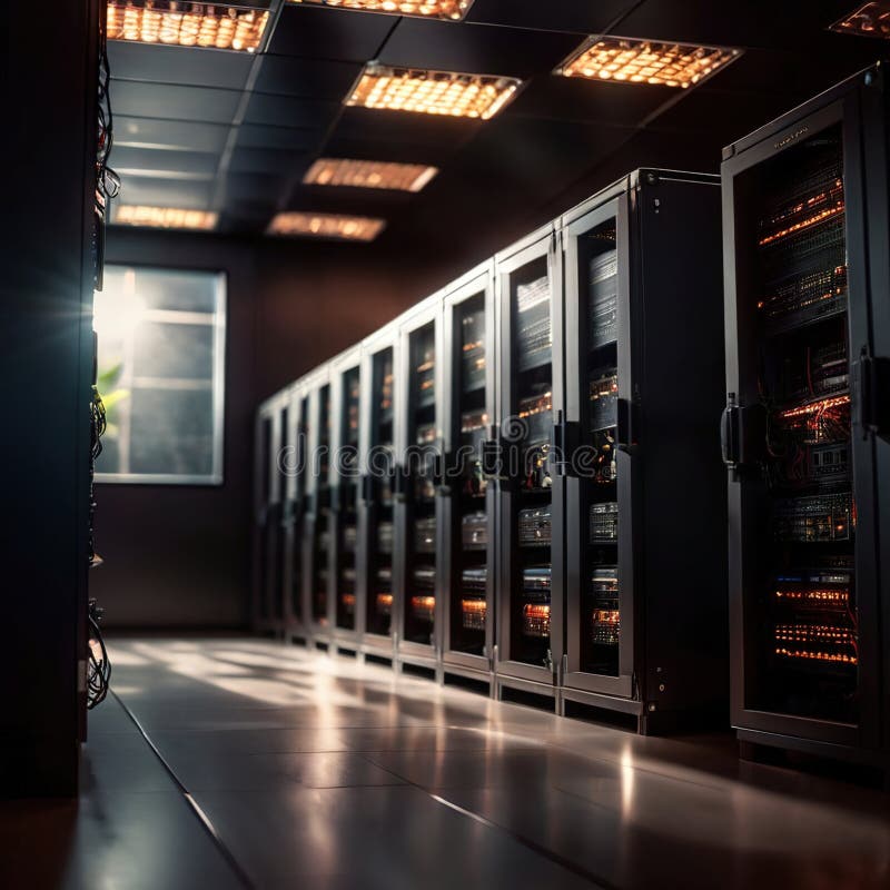 High Tech Computer Server Room Housing Centralized Information ...