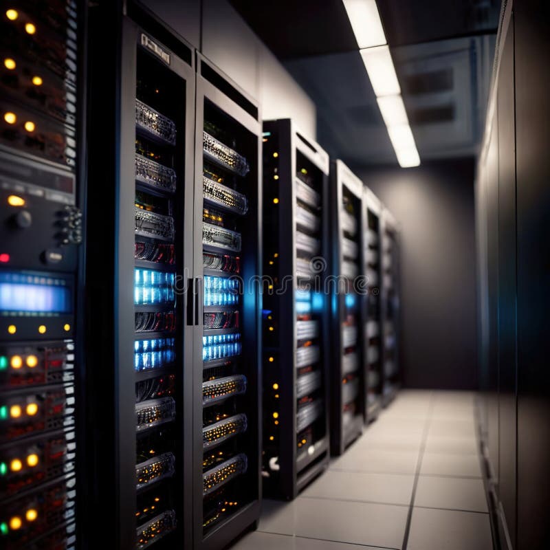 High Tech Computer Server Room Housing Centralized Information ...