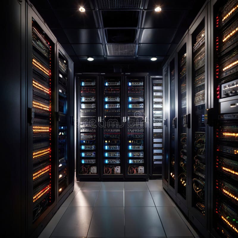 High Tech Computer Server Room Housing Centralized Information ...