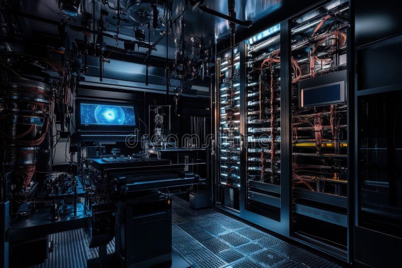 High-tech Computer Server Room Showcasing Advanced Data Processing ...
