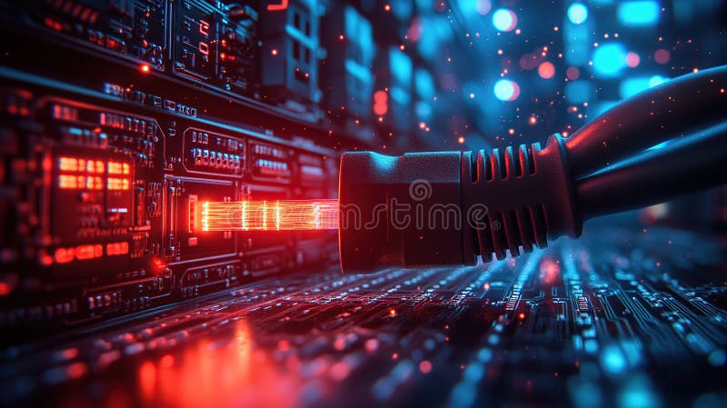 High-tech Connection To a Circuit Board Stock Illustration ...