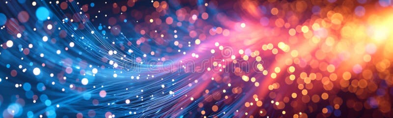 High Tech Connectivity Glass Fiber Cable Banner for Web Design Stock ...