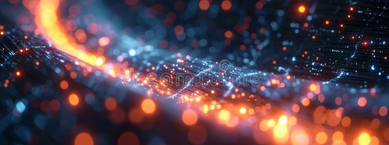 High Tech Connectivity Glass Fiber Cable Banner for Web Design Stock ...