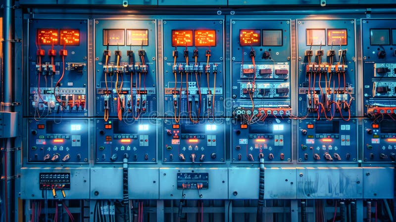 The High-tech Control Cabinet Showcases Intricate Wiring and Colorful ...