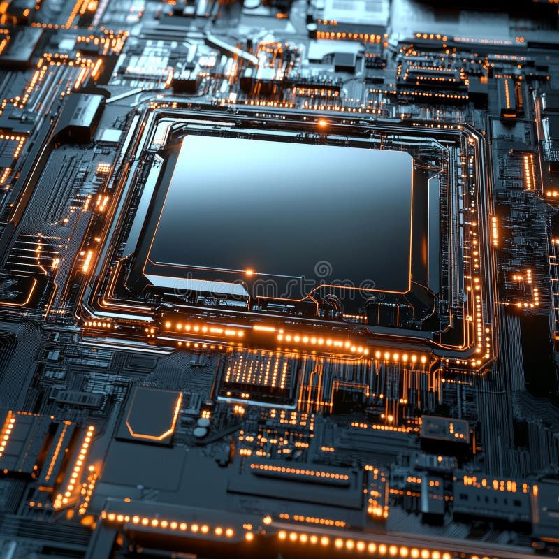 High-Tech Control Console with Illuminated Controls and a Display Stock ...