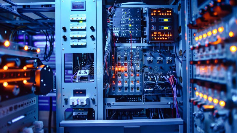 A High-tech Control Panel Brims with Electrical Switches and Wires ...