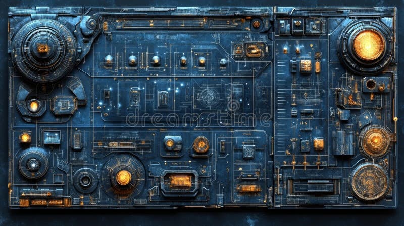 High-Tech Control Panel stock illustration. Illustration of virtual ...