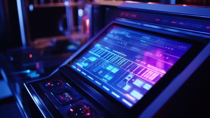 High Tech Control Panel in a Modern Laboratory Setting Stock Photo ...