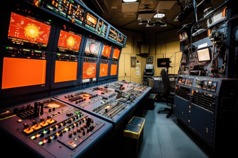 High-tech Control Panel of a Robotic Manufacturing Line Stock Photo ...