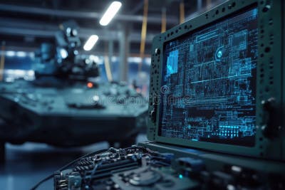 Military Technology Displayed in a Modern Defense Facility with ...