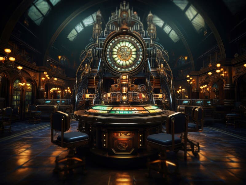 A High-tech Control Room or Command Center with a Large Circular Device ...