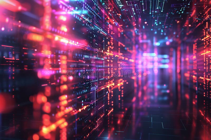 High-tech Control Room with Digital Screens Displaying Global Data ...