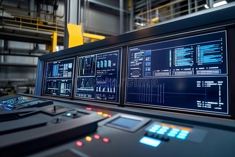 Control Room Displaying Advanced Monitoring Systems in an Industrial ...