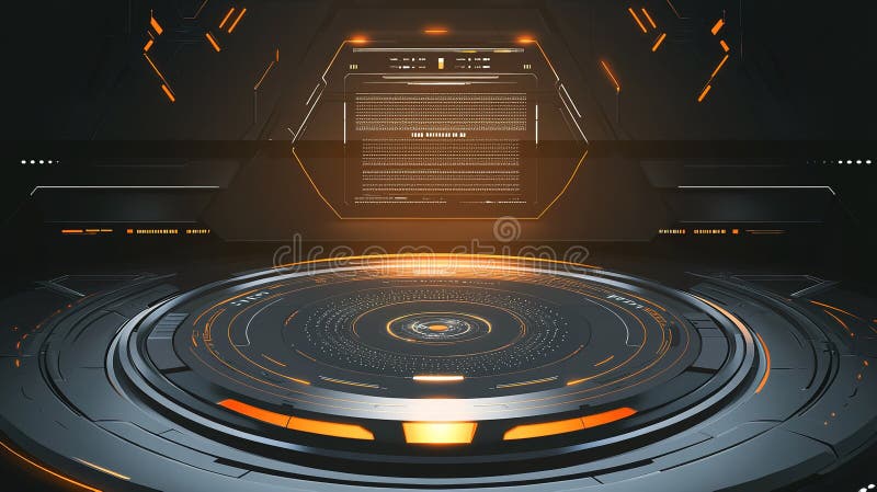 High-tech Control Room Interior with Illuminated Interfaces and ...