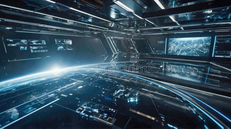 High-tech Control Room with Large Digital Screens and Modern Design ...