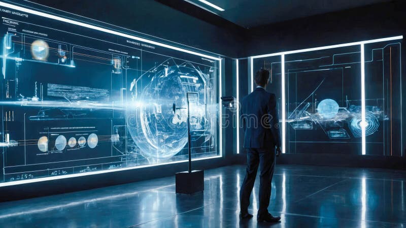 High-tech Control Room with Large Digital Screens and Modern Design ...