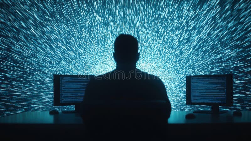 High-Tech Control Room for Logistics with Digital Visual Effects Stock ...