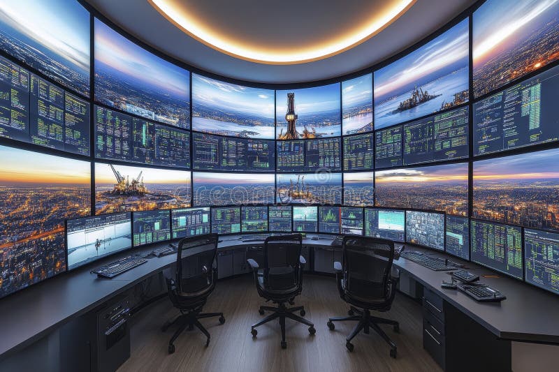 High Tech Control Room for Monitoring Multiple Oil Drilling Operations ... High Tech Control Room for Monitoring Multiple Oil Drilling Operations ...