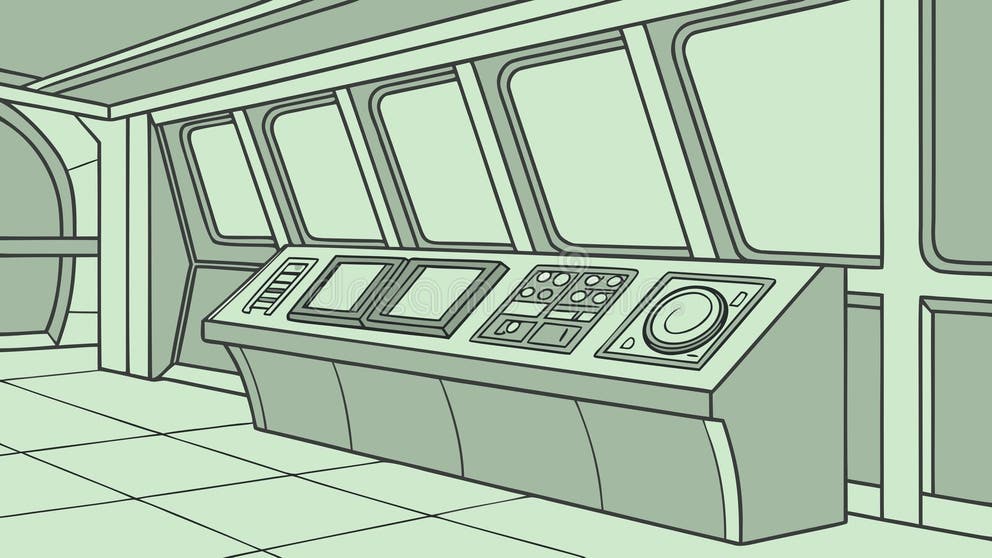 High-Tech Control Room with Multiple Screens, Command Center Console ...