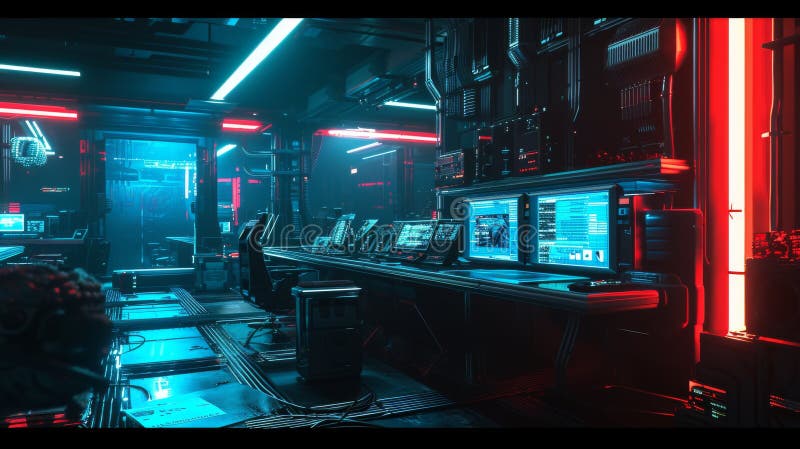 High-Tech Control Room with Red Lighting Stock Image - Image of ... High-Tech Control Room with Red Lighting Stock Image - Image of ...