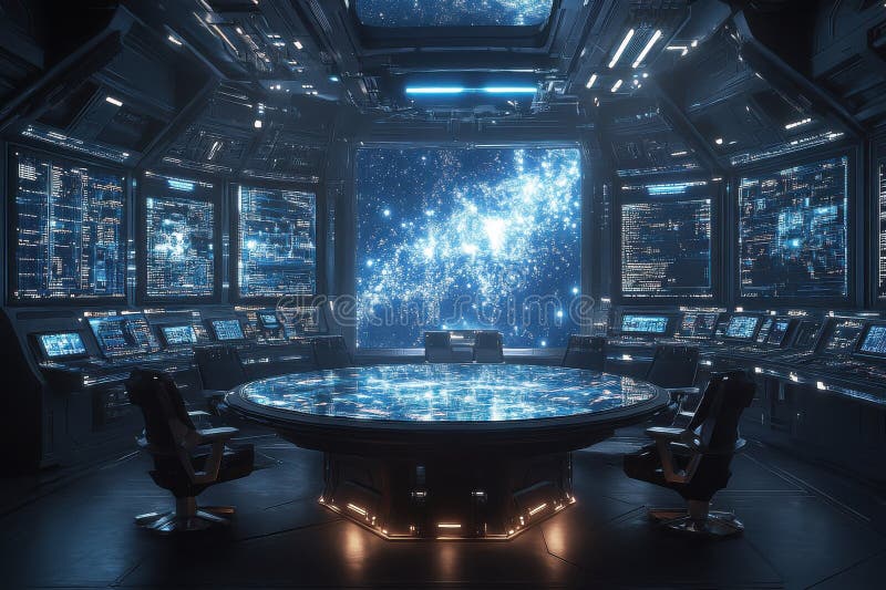 Space Station Control Room View Nebula Stock Photos - Free & Royalty ...