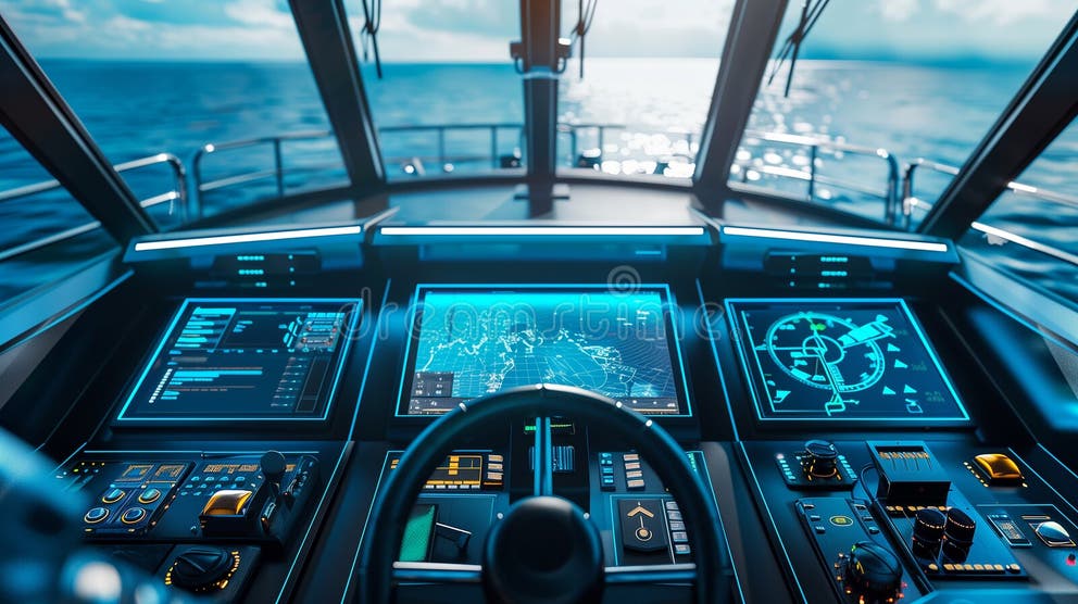 High-tech Control Station with Advanced Screens and Controls for ...