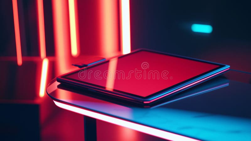 High-tech Convertible Tablet Displayed on a Sleek Surface with Vibrant ...