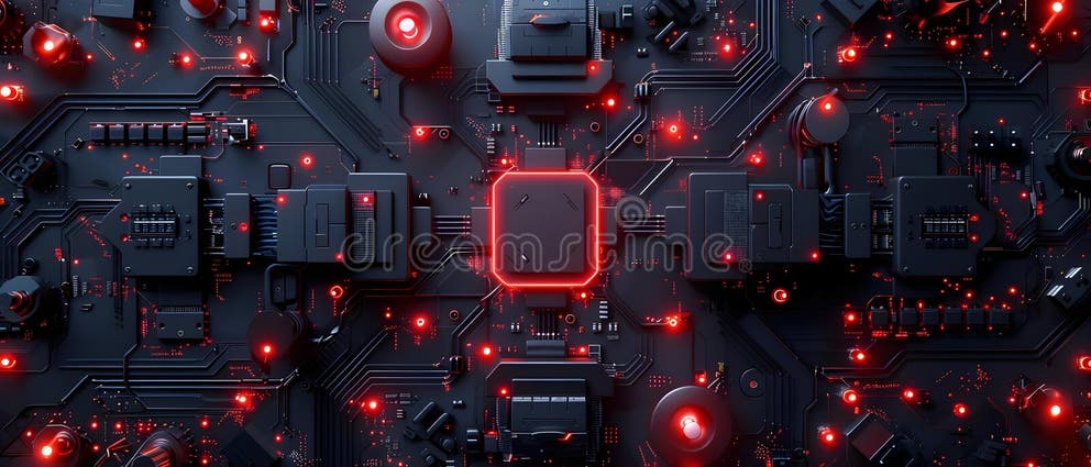 High-Tech Core: Futuristic Circuitry and Processors. Concept Technology ...