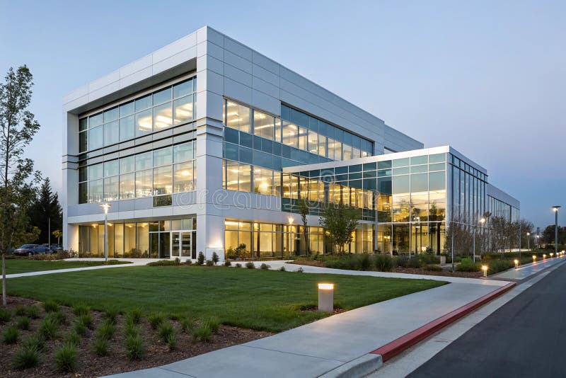 High Tech Corporate Office Building in California. Modern High Tech ...
