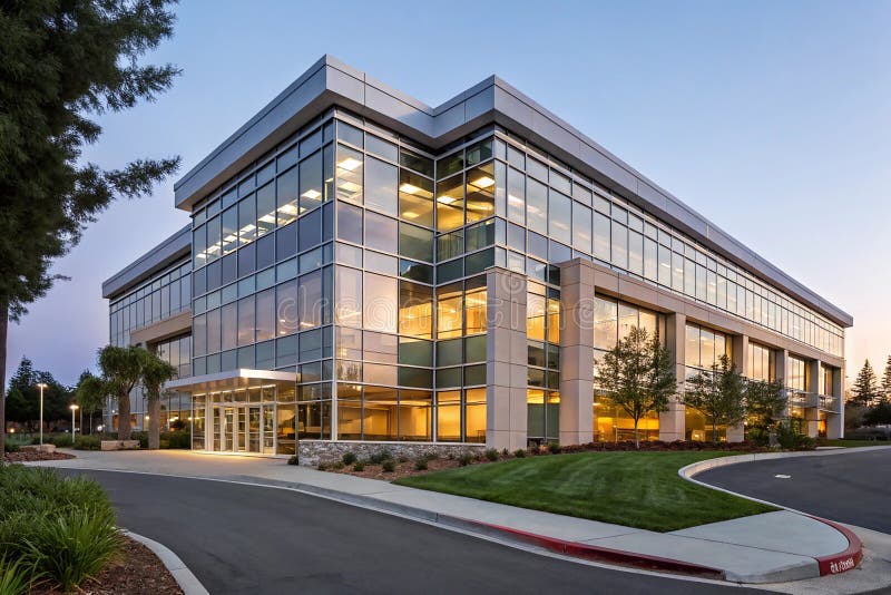 High Tech Corporate Office Building in California. Modern High Tech ...