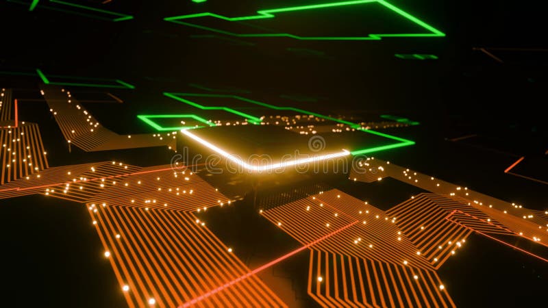 High Tech CPU Processing Data. Signals from the Chip are Flowing ... High Tech CPU Processing Data. Signals from the Chip are Flowing ...