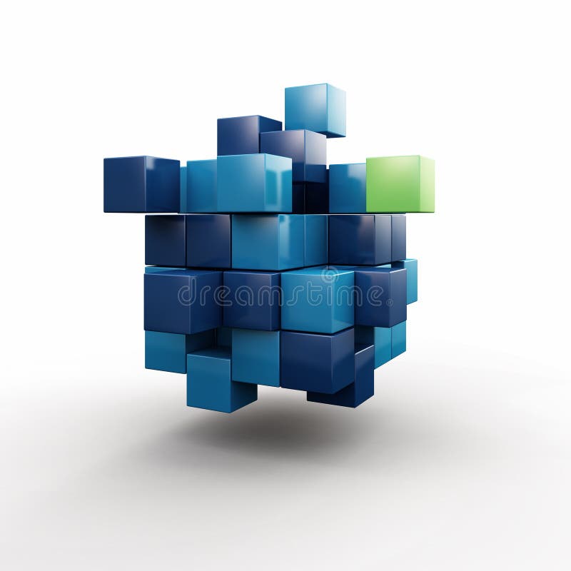 High tech cube figure stock illustration. Illustration of geometric ...