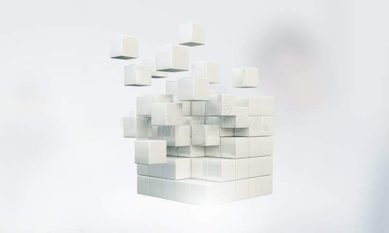 High Tech Cube Figure . Mixed Media Stock Image - Image of technology ...