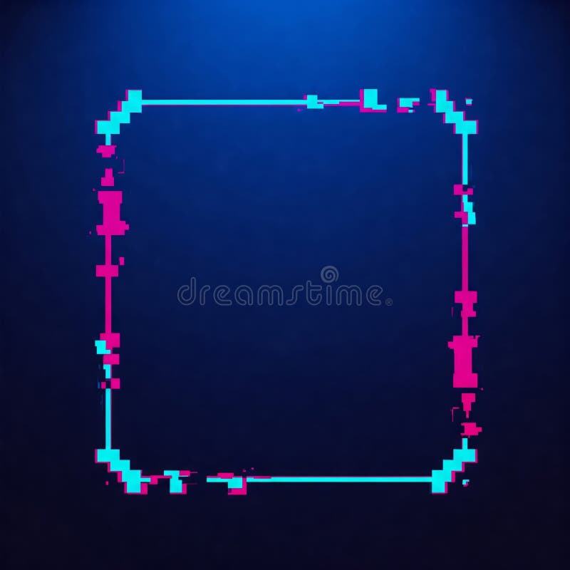 Cybernetic Glitch Frame stock illustration. Illustration of tech ...