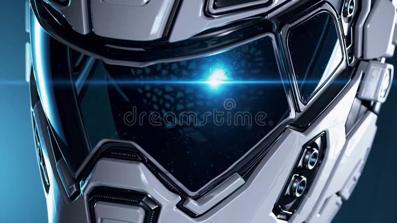 High-Tech Cybernetic Helmet with Futuristic Design Stock Footage ...