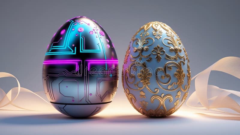 A High-tech Cyberpunk Egg and a Richly Decorated, Antique-inspired ...
